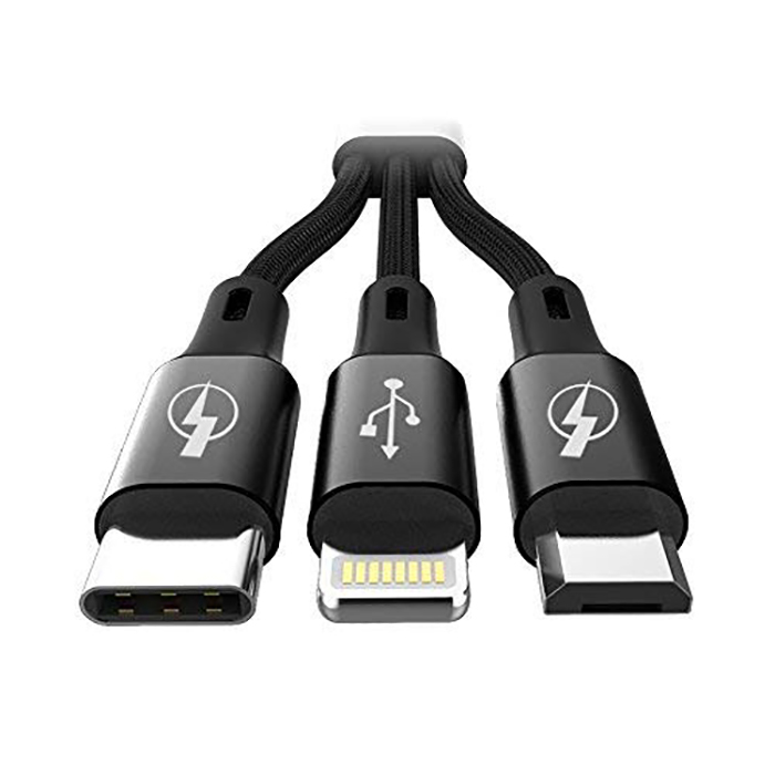 Nylon Braided 3 in 1 Cable 1.5M - Inbase - Premium Smart Mobile ...